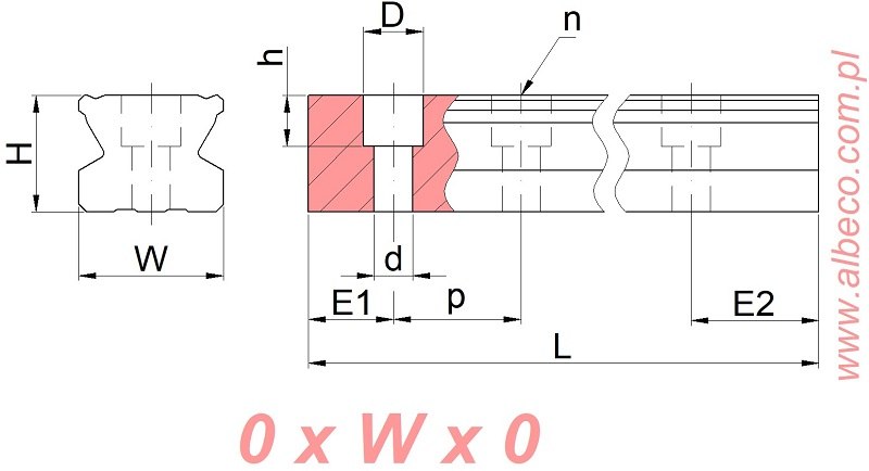 Albeco - www.albeco.com.pl - SR25-1257LY, 20-37 THK - Prowadnica profilowa