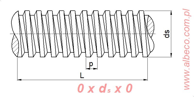 Albeco - www.albeco.com.pl - Tr25x5 LH /3000 CONTI - Śruba trapezowa ...