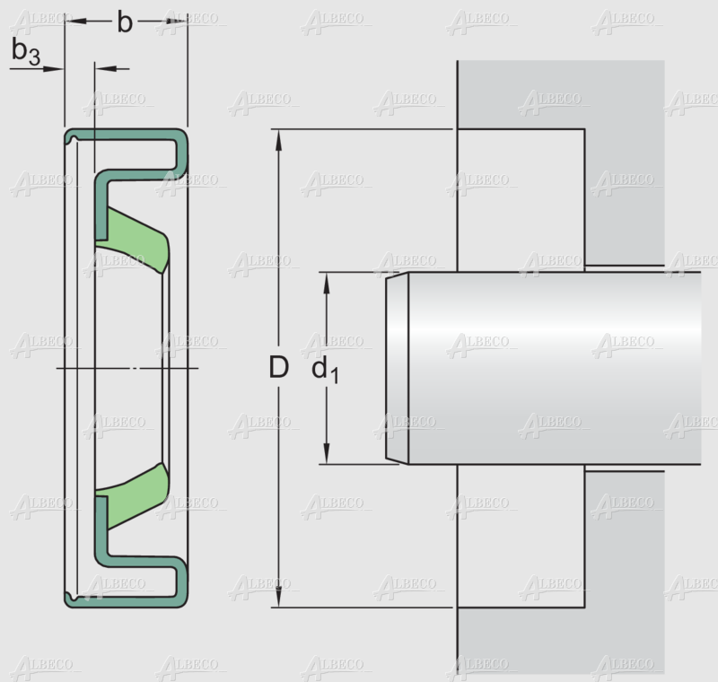 Albeco - www.albeco.com.pl - 17617 SKF - Uszczelnienie jednowargowe (temp. pracy: -40÷100°C)