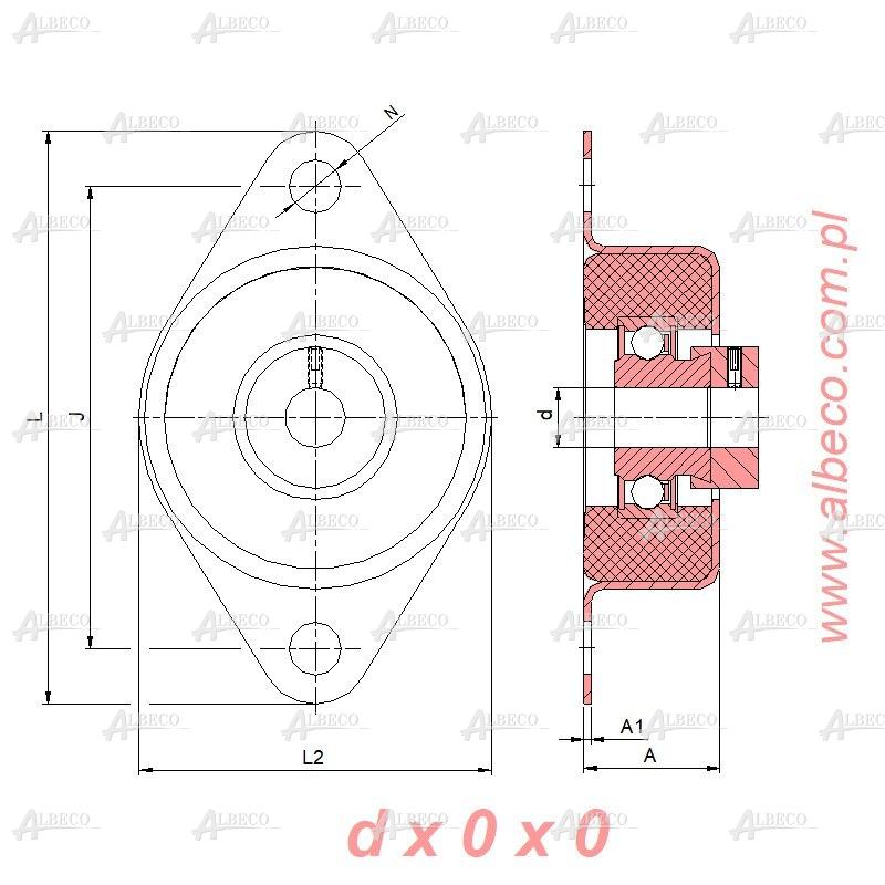 Albeco.com.pl - the best maintenance store - RCSMF25-XL INA - Radial insert ball bearing with ...